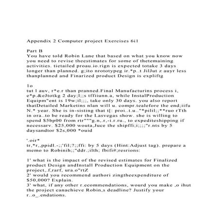 Appendix 2 Computer project Exercises 6i1Part BYou have .docx | Operating Systems | Computer ...