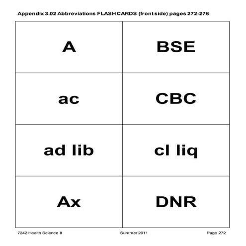 Appendix 3.02 abbreviations flash cards | PDF
