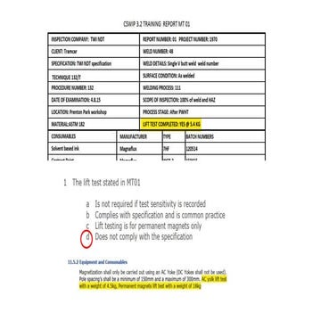 cswip 3.2 appendix 5 - training report.pptx