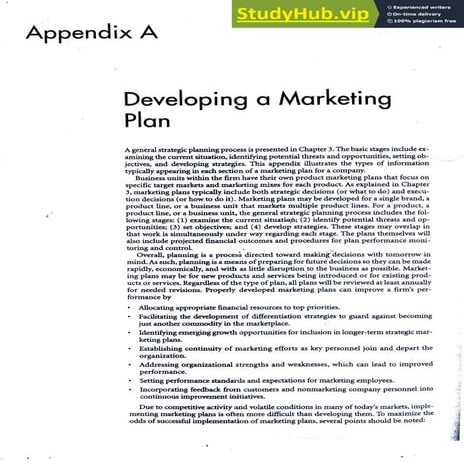 Appendix A-Sample Of Marketing Plan | PDF