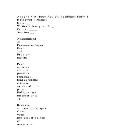 Appendix A Peer Review Feedback Form 1Reviewer’s Name _Date _.docx