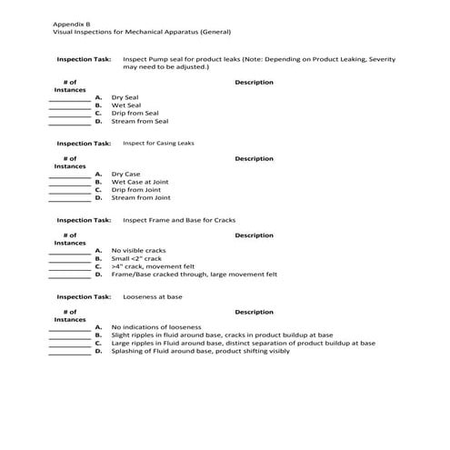 Visual Inspection Examples for Mechanical Apparatus | PDF
