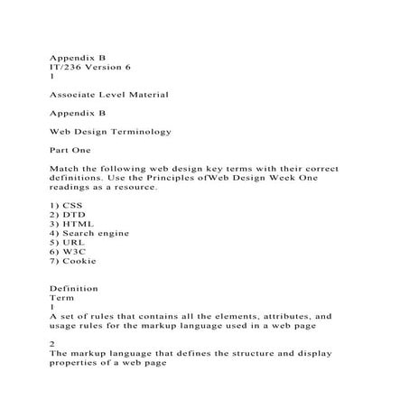 Appendix BIT236 Version 61Associate Level MaterialApp.docx