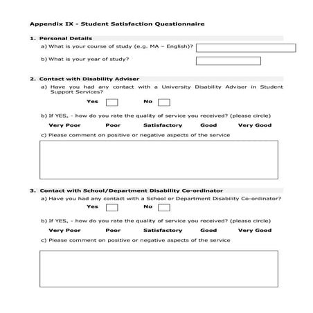 student satisfaction questionnaire | DOC