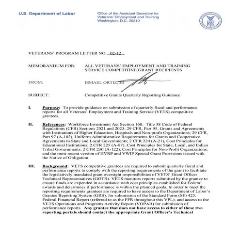 Veterans Program Letter | PDF