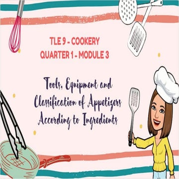 appetizer- TLE 9-COOKERY- FIRST QUARTER PPT | PPTX