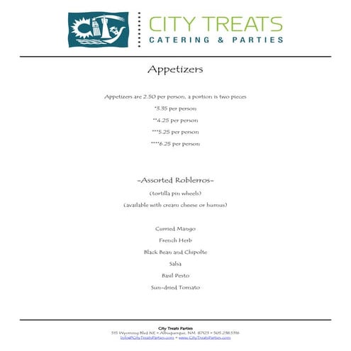 Appetizer Menu | PDF