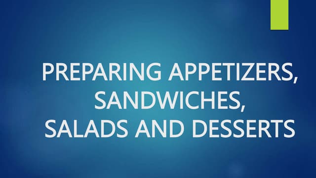 Appetizer (cookery) | PPTX