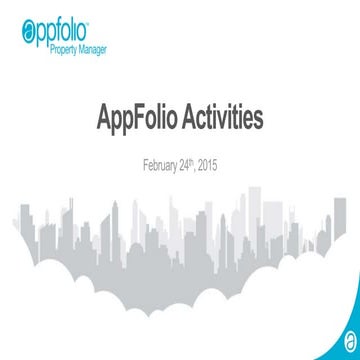 Managing Activities in AppFolio - Webinar | PPTX