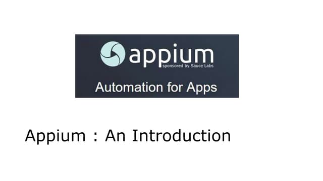Automation Testing With Appium | PPTX