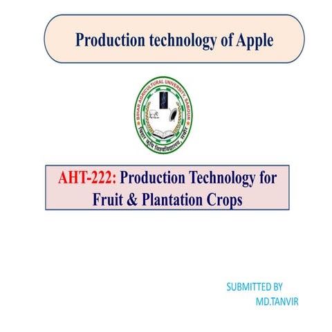 Production Technology Of Apple | PPTX