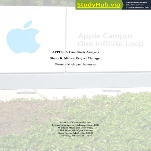 APPLE A Case Study Analysis | PDF