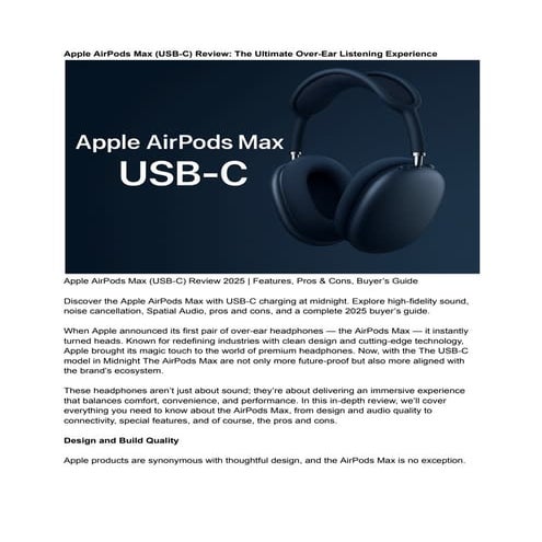 Apple AirPods Max (USB-C) Review- The Ultimate Over-Ear Listening ...