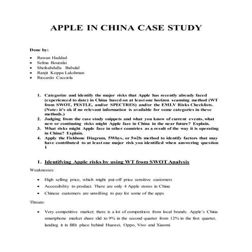 Apple china case study | DOCX