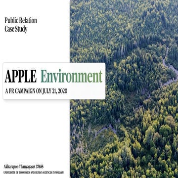Apple Environment, A PR Campaign | PDF