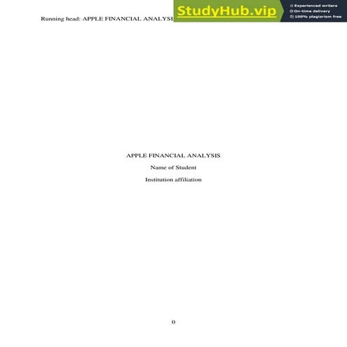 APPLE FINANCIAL ANALYSIS | PDF