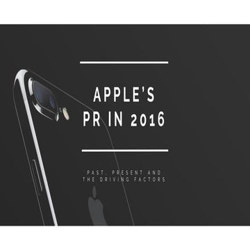 Apple's PR in 2016 | PPT