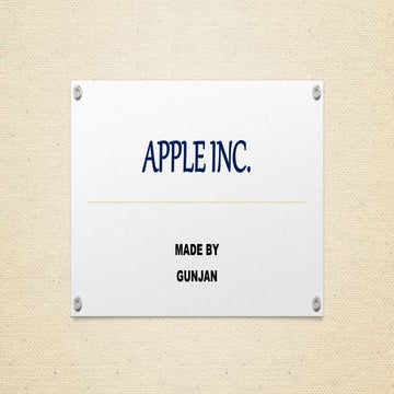 Apple inc.presentation | PPT