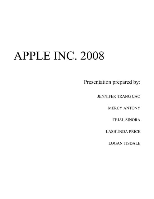 Apple Inc's Financial Analysis | PDF