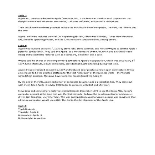 Apple inc notes | PDF