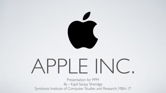 Presentation On Apple Inc | PPT