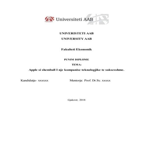 Apple- Tema e diplomes (rast studimor) | DOCX