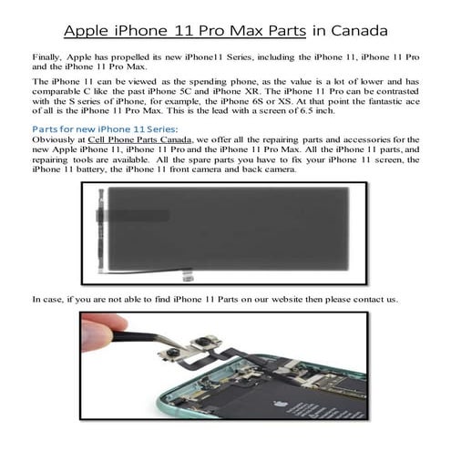 Apple iPhone 11 pro max parts in Canada | DOCX