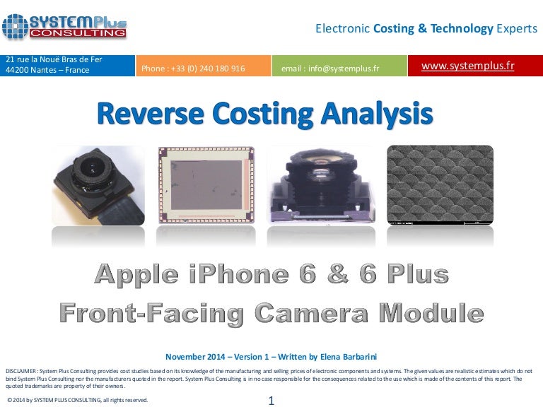 Apple iphone 6 and 6 plus front camera module teardown reverse costin…