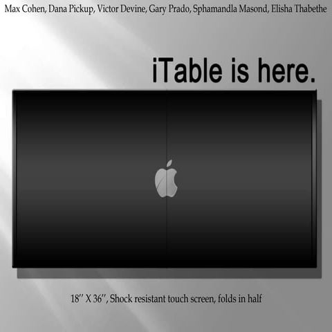 Apple iTable | PPTX | Tablets and E-readers | Consumer Electronics