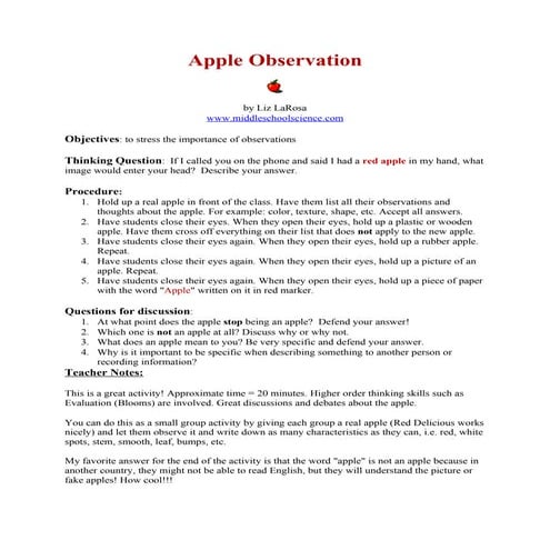 Apple Observations | DOC