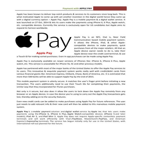 Apple pay | PDF
