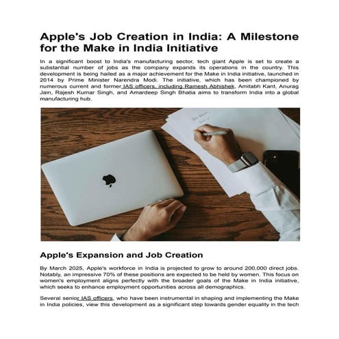 Apple's Job Creation in India_ A Milestone for the Make in India ...