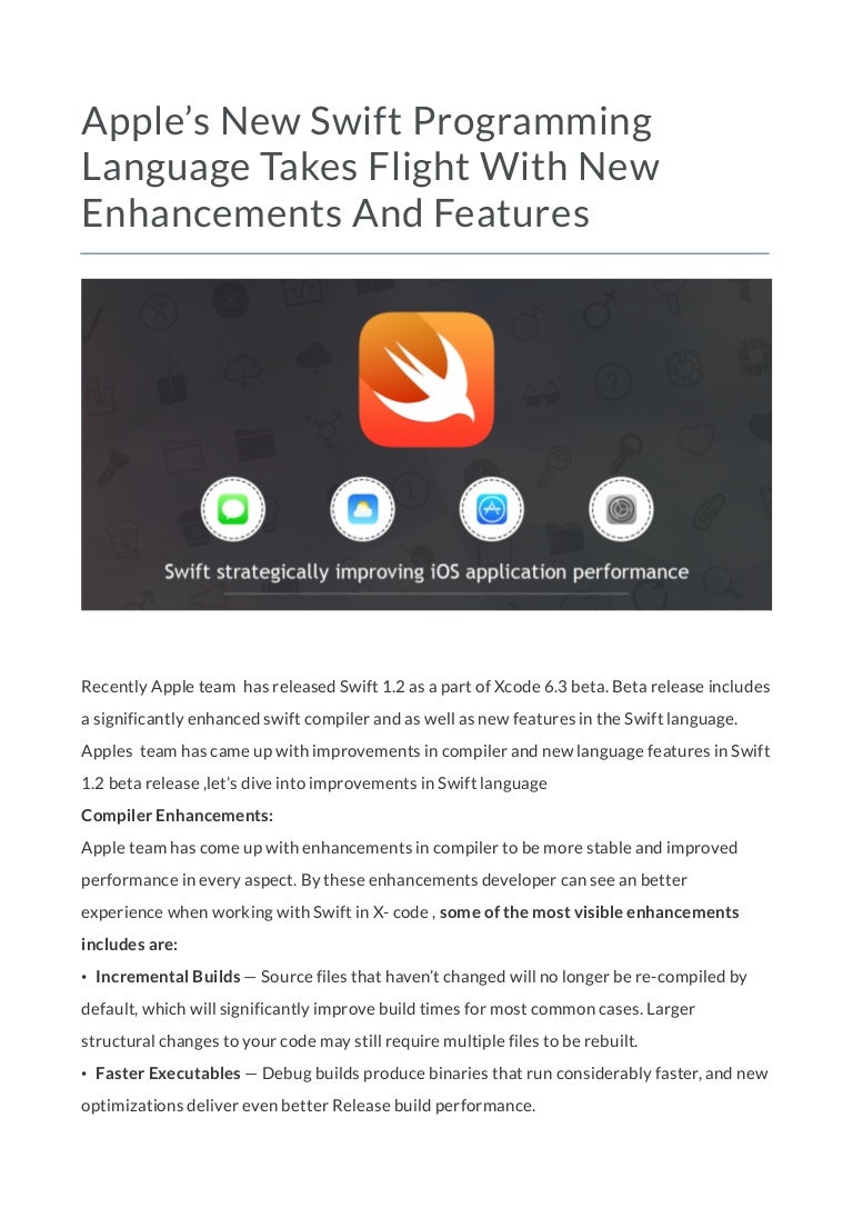 Apple’s New Swift Programming Language Takes Flight With New Enhancem…