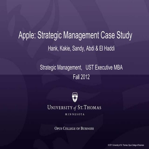 Apple Strategic Management Case Analysis | PPTX
