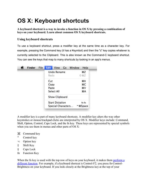 Most Useful Mac Keyboard Shortcuts | PPT