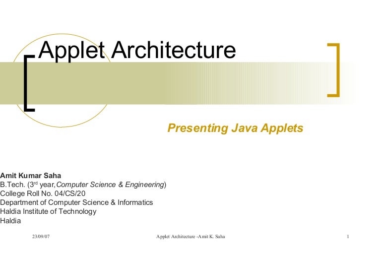 Applet Architecture Introducing Java Applets 1315