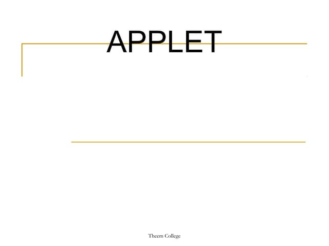 Applet And Graphics Programming Ppt 2629