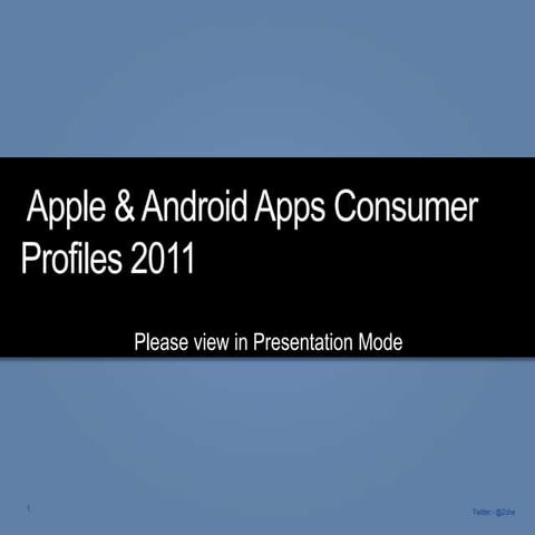 Apple vs. Android Mobile Apps Consumer Profile 2011 | PPT