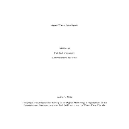 Apple watch digital marketing plan | PDF