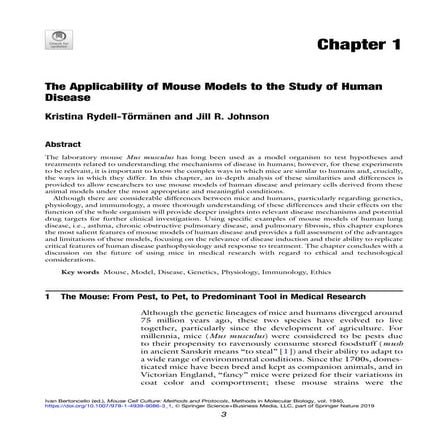 Applicability of mouse models to the study of human disease.pdf
