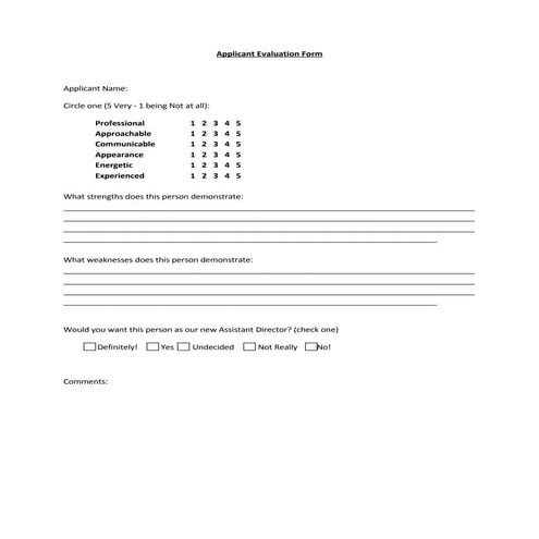 Applicant Evaluation Form | DOC
