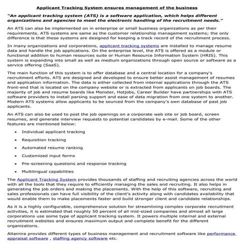 Applicant tracking system | DOC