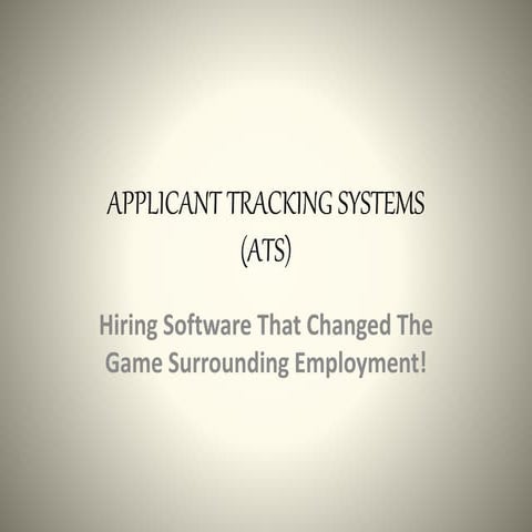 Applicant Tracking Systems | PPTX