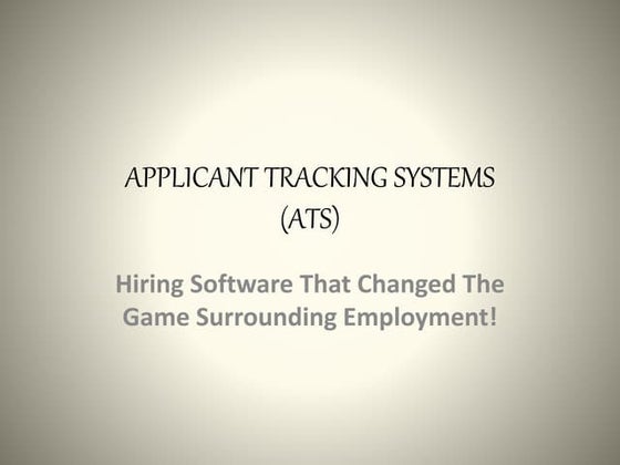 Applicant tracking system | PPT