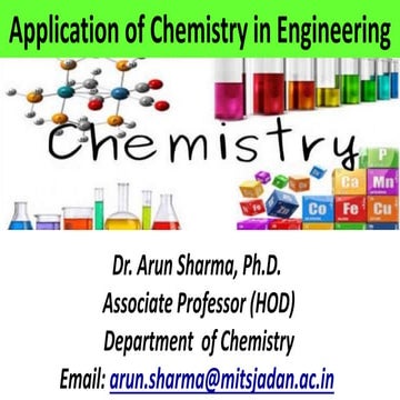 Application of Chemistry in Engineering | PPTX