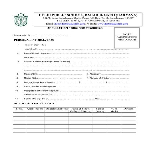 Application form | PDF