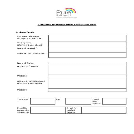 Application form-appointed-representitive | PDF | Business Accounting ...