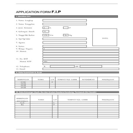 Application Form Fip | PDF