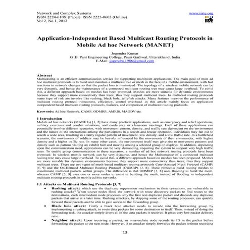 Application Independent Based Multicast Routing Protocols In Mobile Ad Hoc Network Manet 2 Pdf