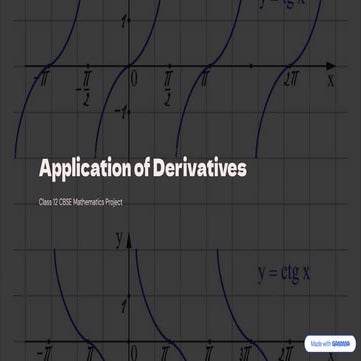 Application-of-Derivatives maths project for 12th | PDF